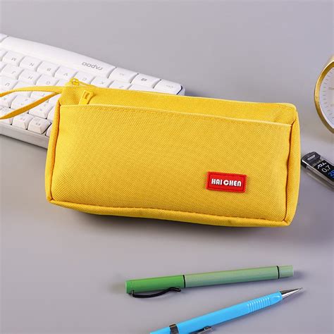 High Quality Simple Canvas Pecil Case Large Capacity Pencil Bag Boys