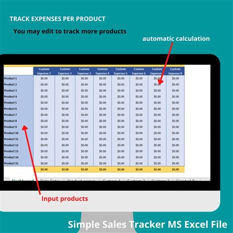 Simple Sales Tracker Excel Template Sales Tracker Ms Excel Etsy