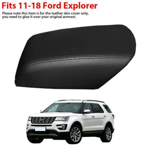 Fits 2011 2018 Ford Explorer Black Leather Console Lid Armrest Cover