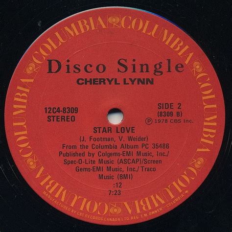 Cheryl Lynn Got To Be Real Bw Star Love Columbia 12