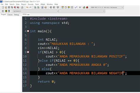 MENENTUKAN BILANGAN POSITIF DAN BILANGAN NEGATIF DENGAN C FADILLAHARIS