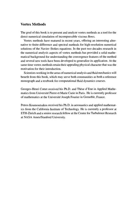 Pdf Book Review Vortex Methods Theory And Practice