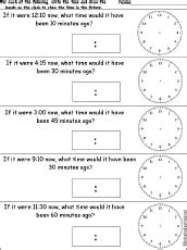 Telling Time Clock Arithmetic Worksheets EnchantedLearning Com