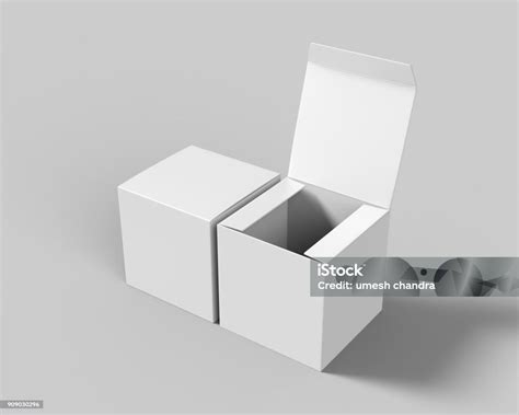 빈 흰색 큐브 제품 포장 종이 골 판지 상자 3d 렌더링 그림입니다 0명에 대한 스톡 사진 및 기타 이미지 0명 3차원 형태 공란 Istock