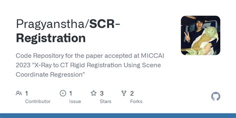 Github Pragyanstha Scr Registration Code Repository For The Paper Accepted At Miccai 2023 X