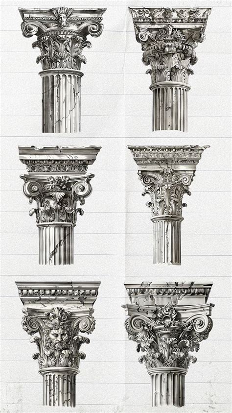 Download Premium Image Of Editable Vintage Corinthian Illustration Design Element Set Abo… In