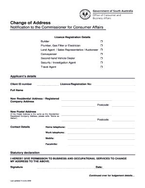 Fillable Online Sagov Clients Squiz Change Of Address Sa Gov Au Sagov Clients Squiz Fax