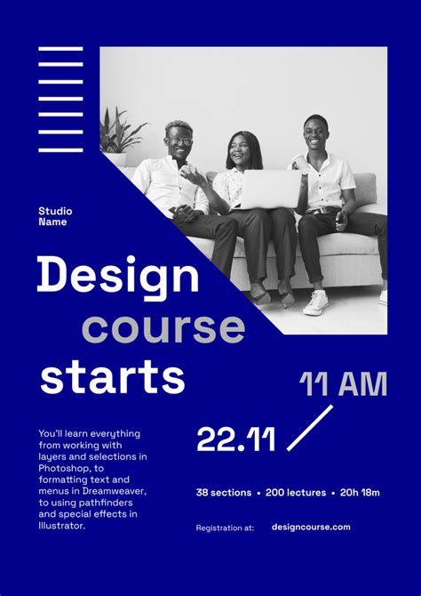 Design Course Announcement Online Poster A2 Template Vistacreate