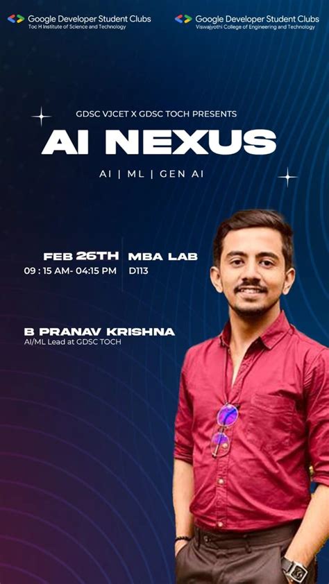 Machinelearning Python Generativeai Publicspeaking Gdsc Gdsctoch Pranavkrishna Vadhyar