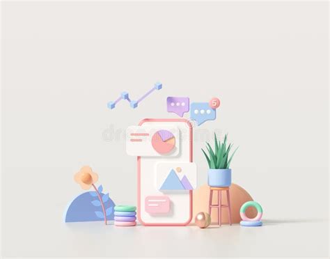 3d Minimal Mobile App Development And Mobile Web Design Concept User Interface Optimization 3d