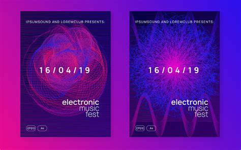 네온 Dj 전단지 전기 댄스 음악 전자 사운드 이벤트 클럽 페스트 포스터 테크노 트랜스 파티 Dj에 대한 스톡 벡터 아트 및 기타 이미지 Istock