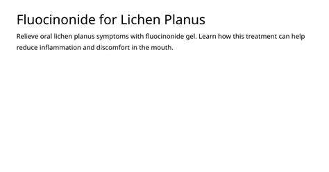 Fluocinonide For Lichen Planus Meds Is