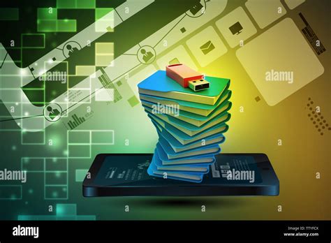 Usb Drive With File Folder Stock Photo Alamy