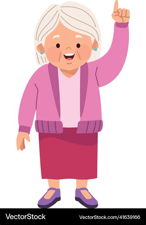 Happy Old Lady Clip Art