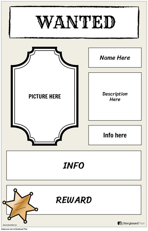 Storyboard That Free Wanted Poster Templates For 2025
