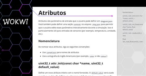 Atributos Wokwi Docs