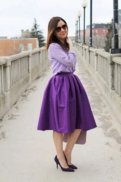 How To Style Purple Skirt 15 Ladylike Outfit Ideas Secret Dresser