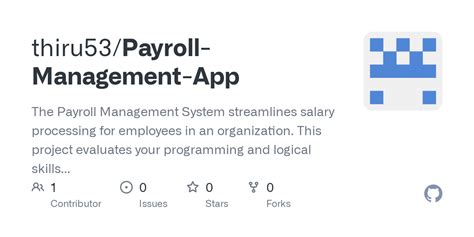 Github Thiru Payroll Management App The Payroll Management System Streamlines Salary