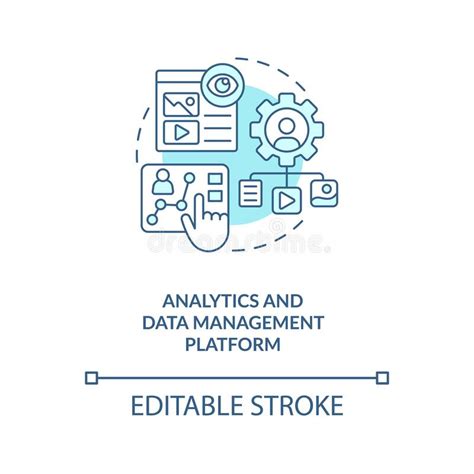 Analytics And Data Management Platform Turquoise Concept Icon Stock