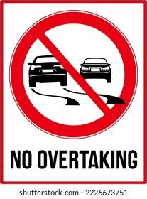 No Overtaking Sign Board