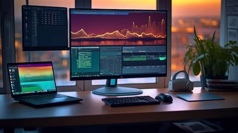 premium photo a photo of a software engineer s desk with a standing