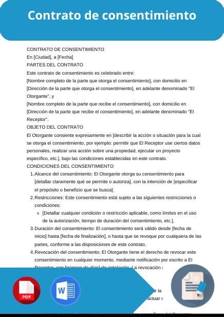 Contrato De Consentimiento 【 Word Pdf