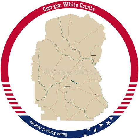 Map Of White County In Georgia Usa Stock Vector Illustration Of
