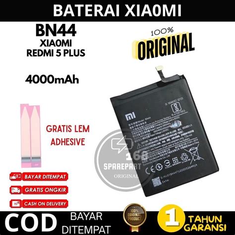 Jual Baterai Batre Xiaomi Redmi 5 Plus Bn44 4000mah Original Bergaransi