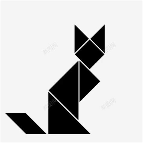 猫七巧板创意小猫 页面网页 平面电商 创意素材 花瓣网