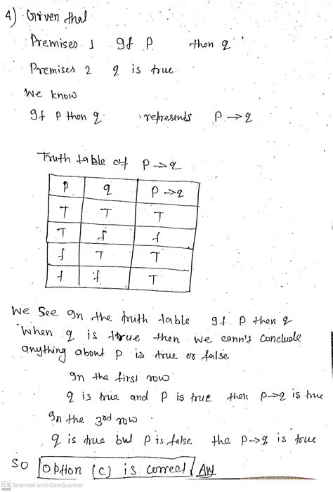 [solved] problem 4 premises 1 is if p then q and premises 2 is q is