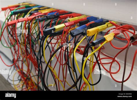 Coloured Connecting Wires And Cables Stock Photo Alamy