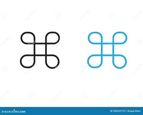 Cmd Or Command Icon Black And White Vector Outline Sign Stock Illustration Illustration Of