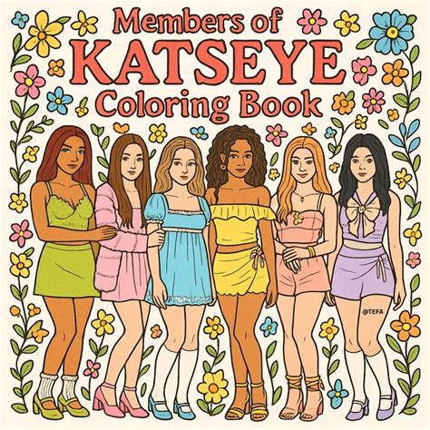 Katseye Coloring Pages Girly Digital Art 101 Pages Pdf And Png Etsy
