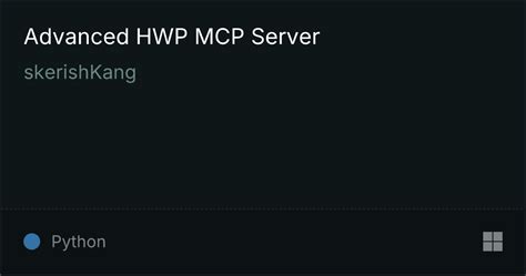 Schema Advanced HWP MCP Server Glama Schema Advanced HWP MCP Server Glama