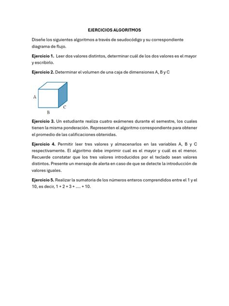 Ejercicios Algoritmos 1 Pdf