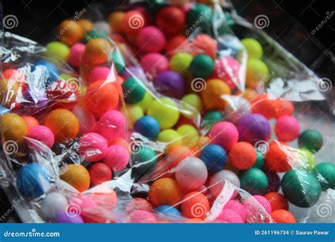 Colorful Small Size Of Thermocol Decorative Balls In Plastic Bag Stock