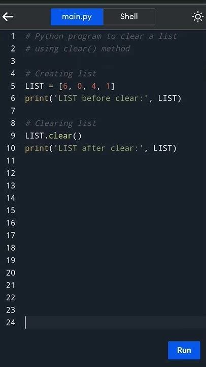 Python 226clear A List Using Clear Method Shorts Coding