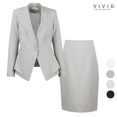 포스티 Set 여성 원버튼 봄가을 정장자켓h라인 스커트 세트