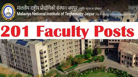 Mnit Recruitment 2022 Notification Out For 201 Faculty Posts Check