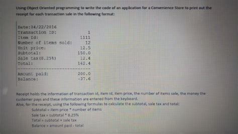 Solved Using Object Oriented Programming To Write The Code Chegg