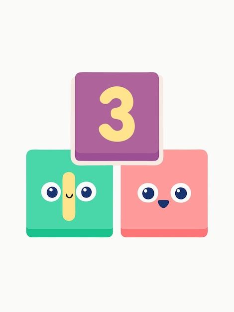 Three Colorful Cubes With One That Has The Number 3 On It Premium Ai Generated Vector