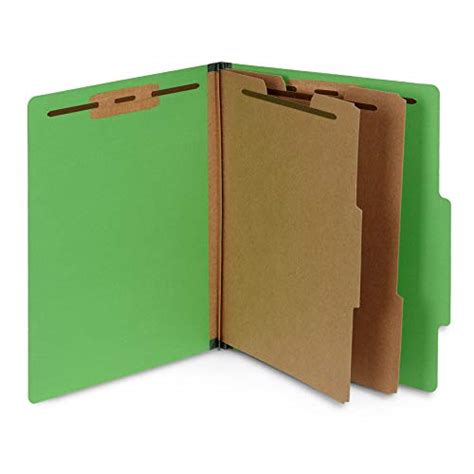 10 Green Classification Folders 2 Divider 2 Inch Tyvek