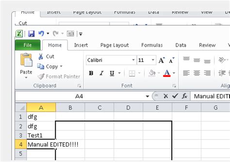 c how to allow excel data modification in manual as well as