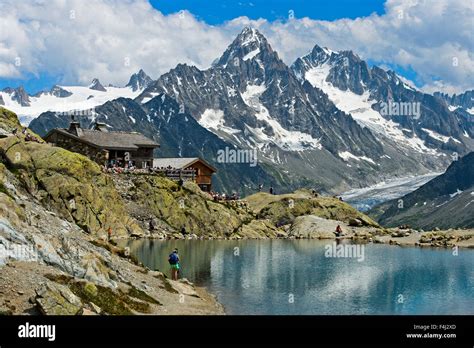 Mountain Hut Refuge Du Lac Blanc In The Aiguilles Rouges National