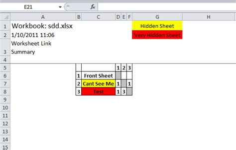 Finding Hidden Sheets And Hidden Cells In Excel With Vba Stack Overflow