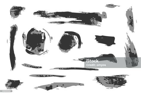 손 그리기 스케치 다양한 크기와 모양의 스플랫과 스플래시 검은색에 대한 스톡 벡터 아트 및 기타 이미지 검은색 경기 조추첨