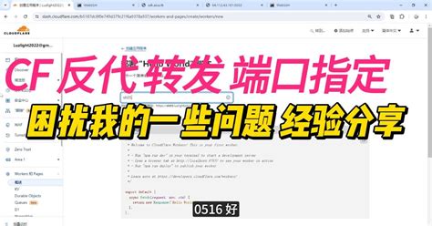 luz s blog cf中 反代 “转发” “端口指定” ，分别进行设置