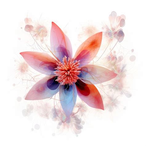 algorithmic art beautiful flowers on white background stock