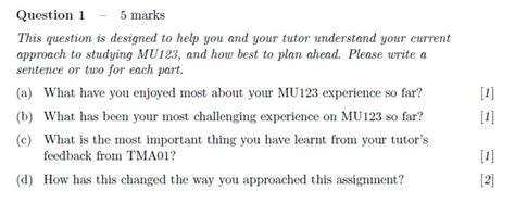 question 1 5 marks this question is designed to help you and your tutor
