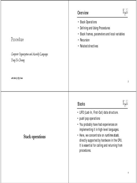 procedure stack operations stack operations pdf subroutine